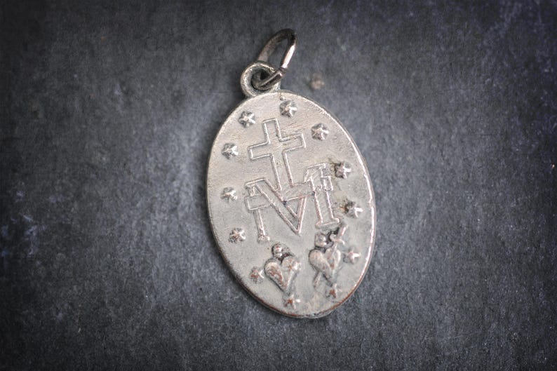 Vintage French Miraculous Virgin Mary Medal: Catholic Religious Pendant ...
