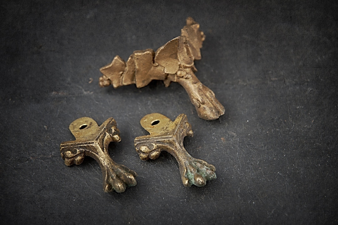 French Vintage 3 Brass Box Feet Legs Decorative for Box Making - Etsy