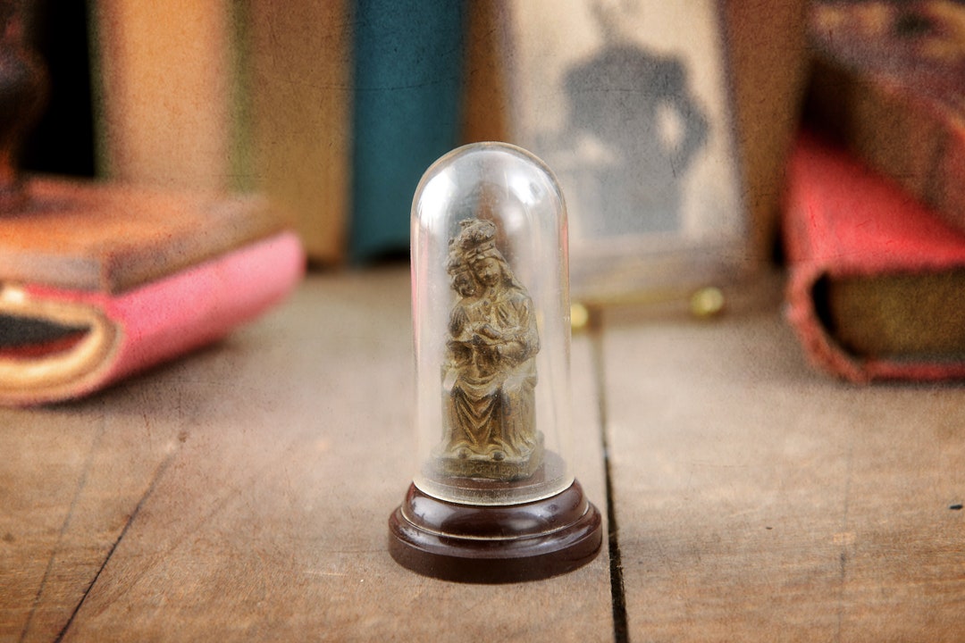 Small Golden Statue of Our Lady of the Port Metal Figurine, Religious ...