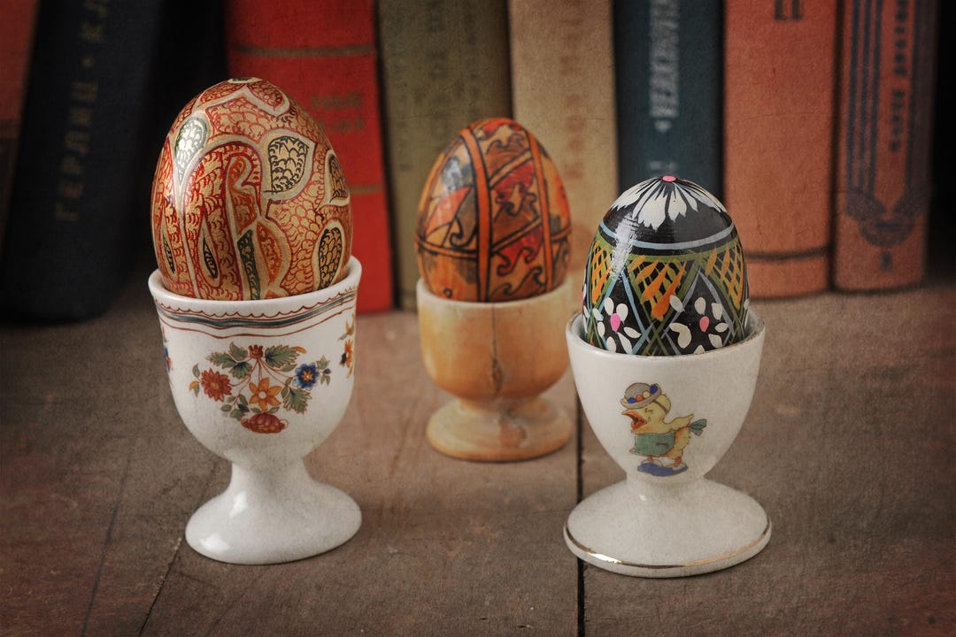 Vintage Wooden Eggs With Floral Decor, Easter Eggs Gift - Etsy
