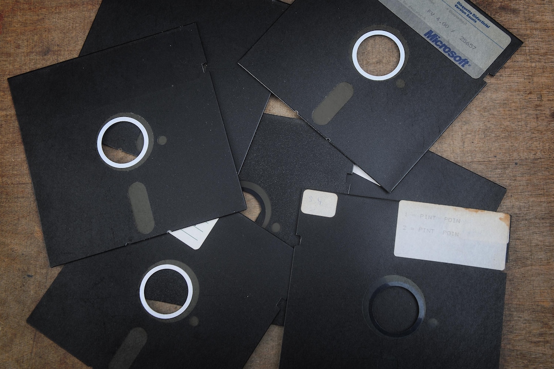 Lot von mehr als 50 Disketten 5 1/4 Zoll, Vintage Antique Floppy Disk 5 ...