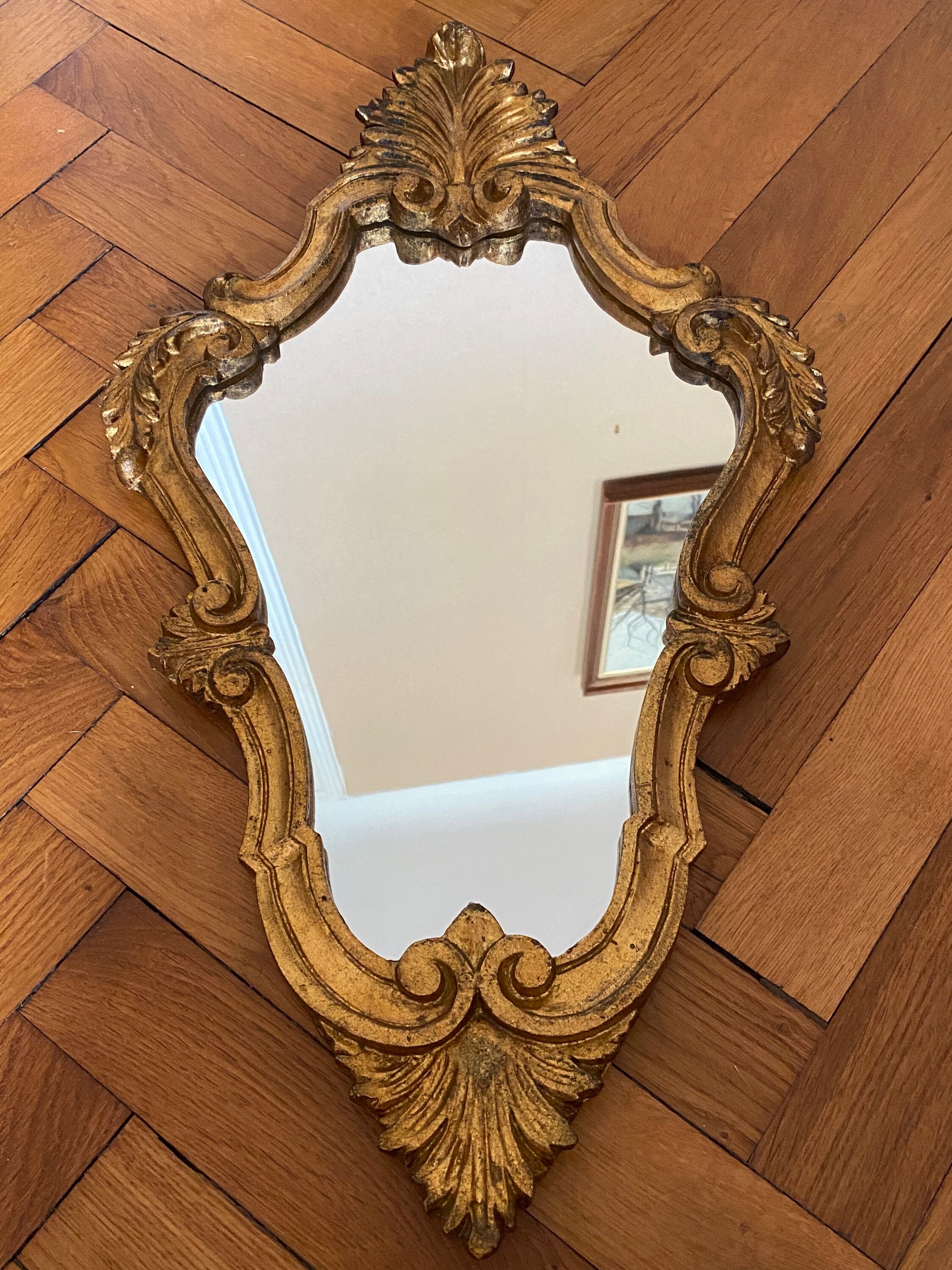 Gold Gilt Vintage Mirror French Golden Oval Frame Mirror | Etsy