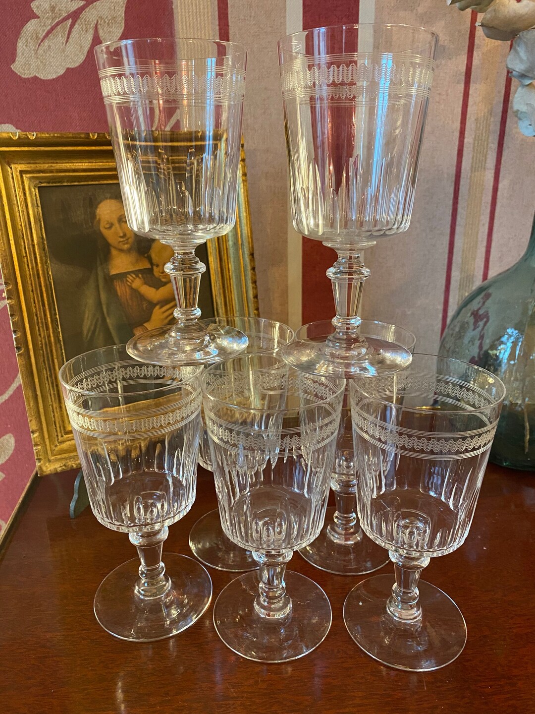 Crystal Clear Glass, Earlycentury Crystal Water Glass Set, French ...