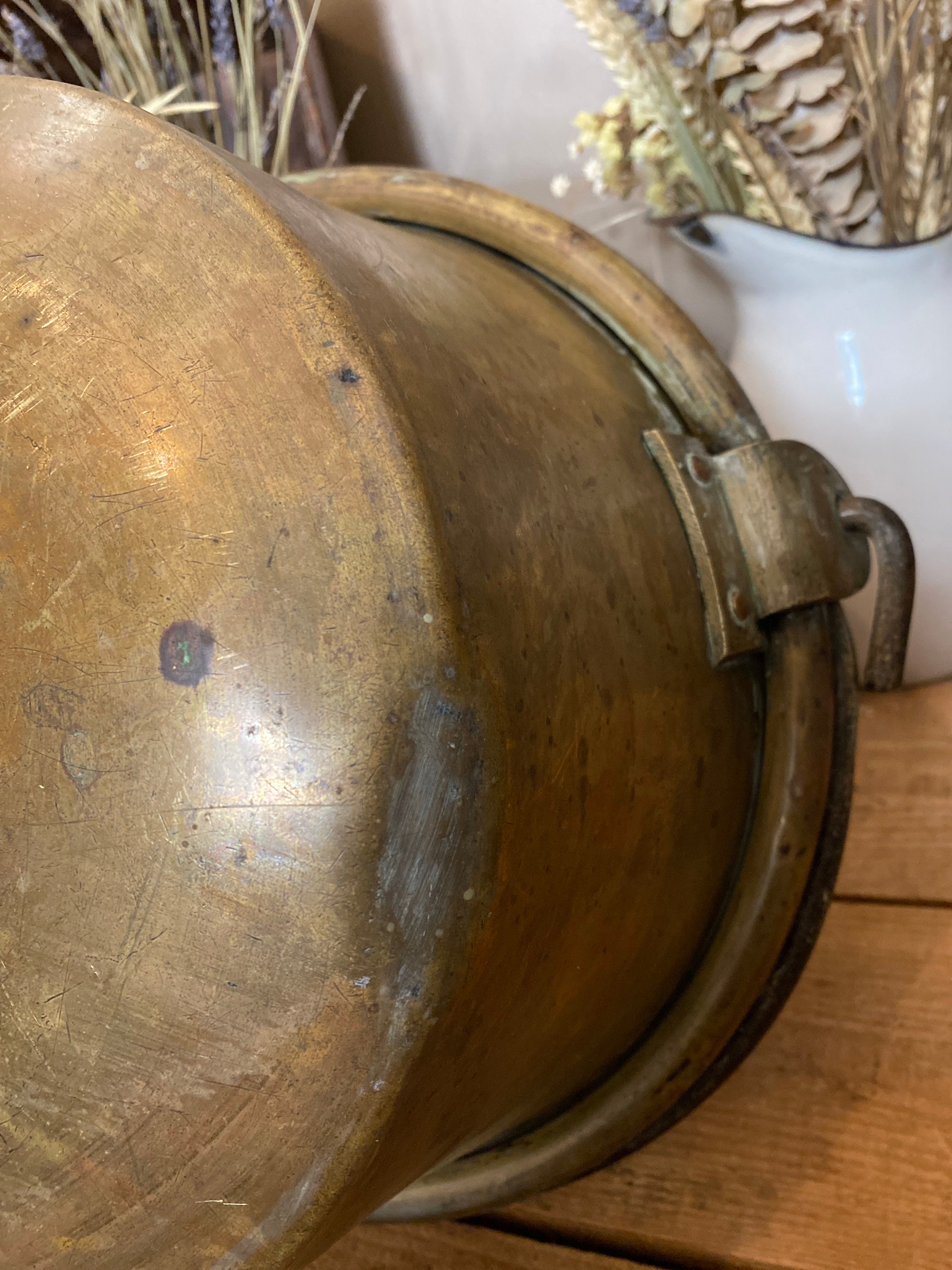 Vintage Copper Brass Cauldron French Antique Pan Cauldron | Etsy