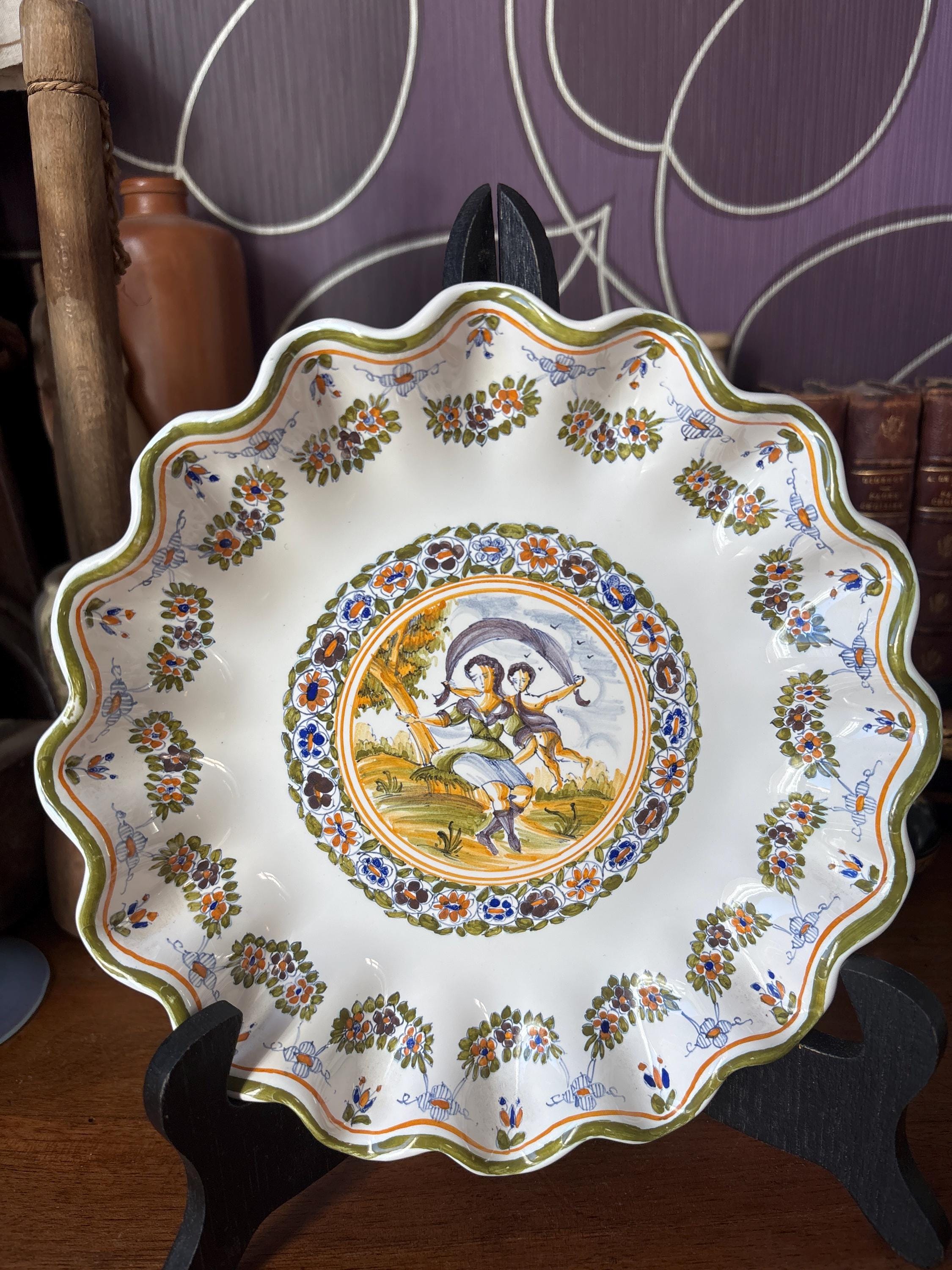 French Faience Plate Moustiers Style Signed - Etsy