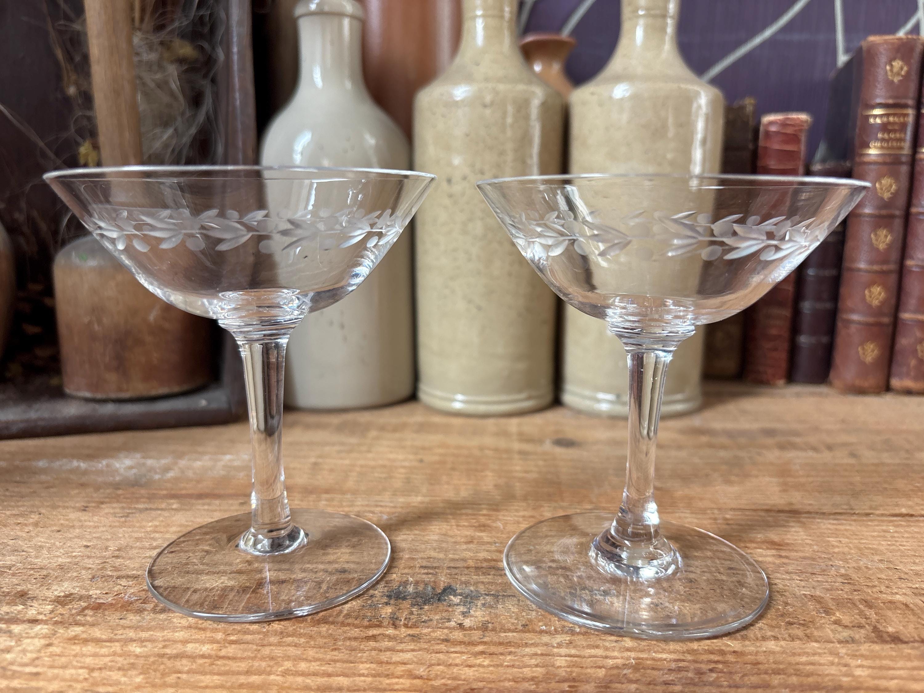 Champagne Crystal Glass X 2, Cristal De Nancy, Early Century Champagne ...