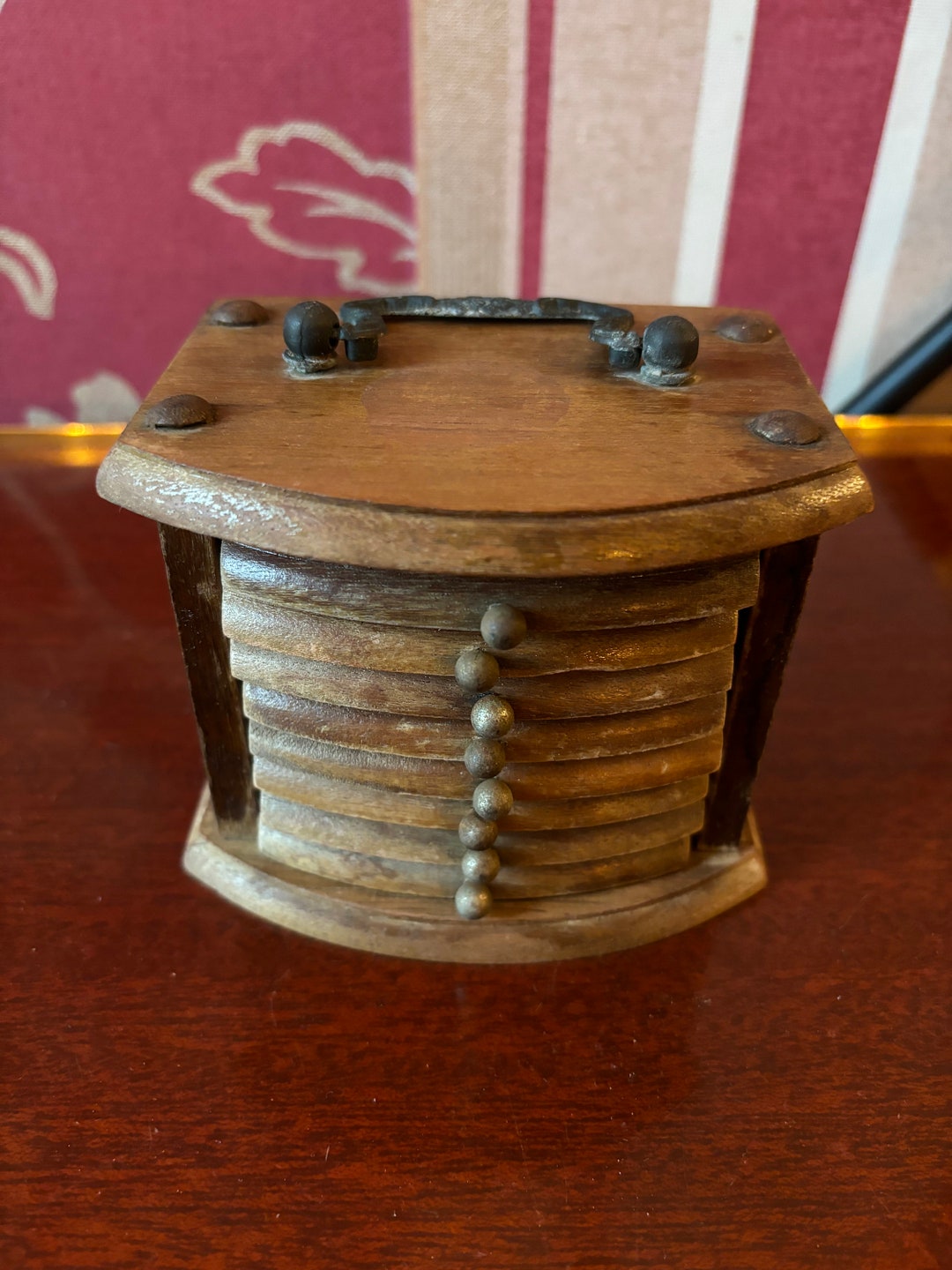 Vintage Mid Century Drawer Coaster Set, Wooden Coasters, Vintage ...