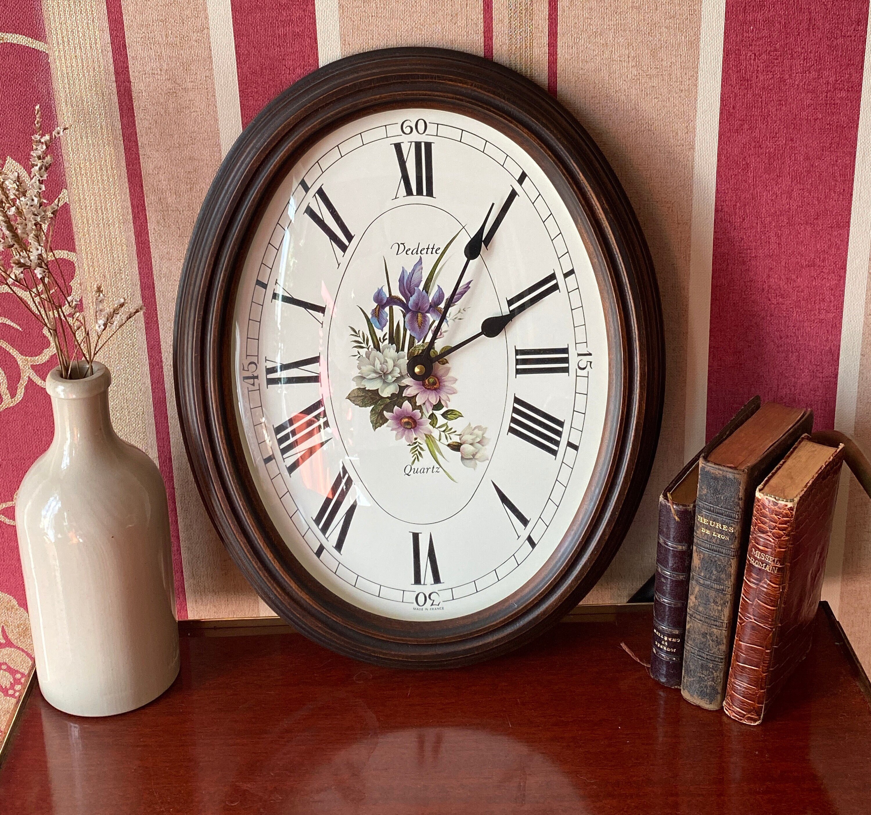 Art & Collectibles Oil Vintage Clock Still Life Still life with clock ...
