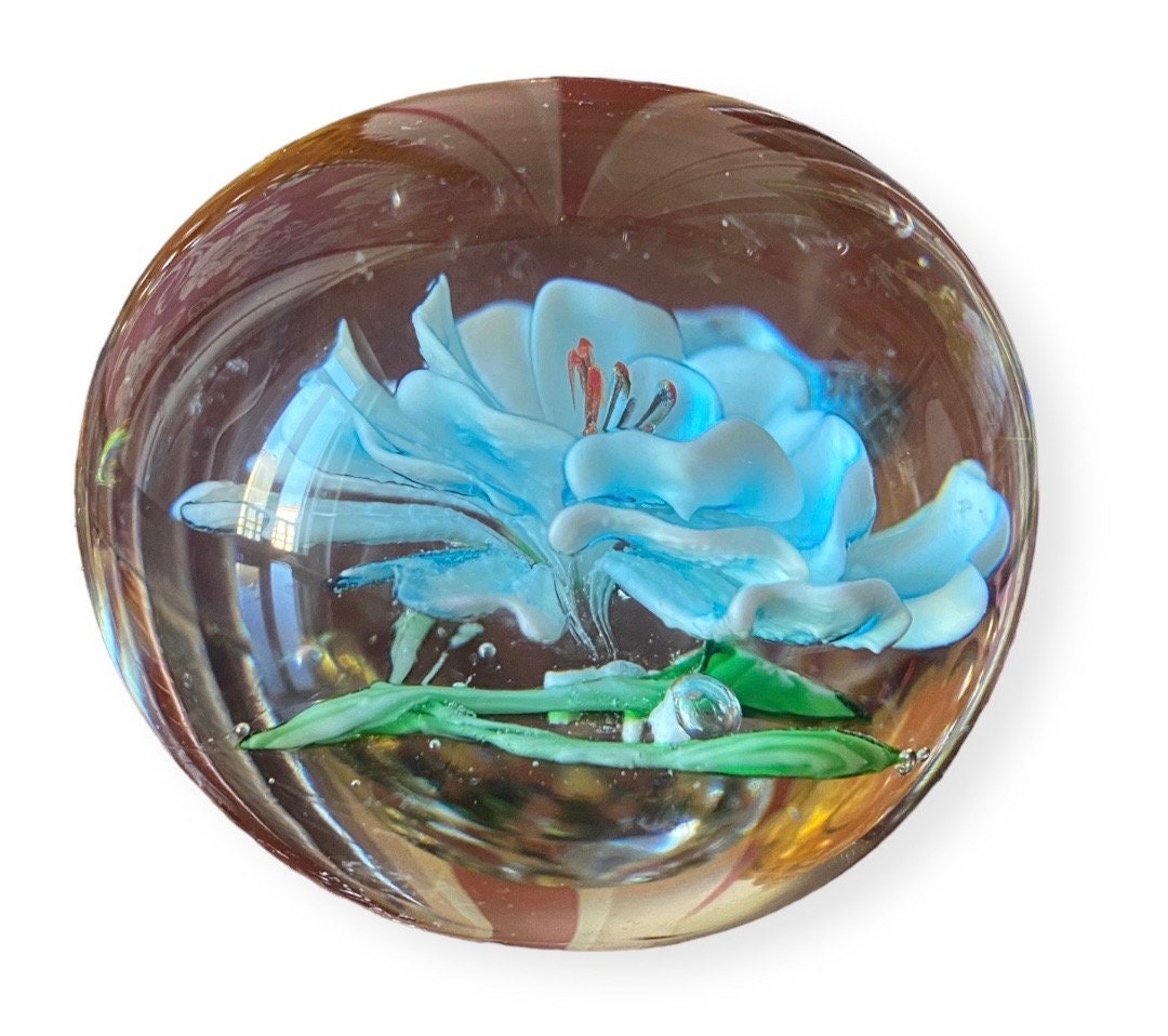 Sulfide Flower Paperweight French Antique Flower Paperweight - Etsy