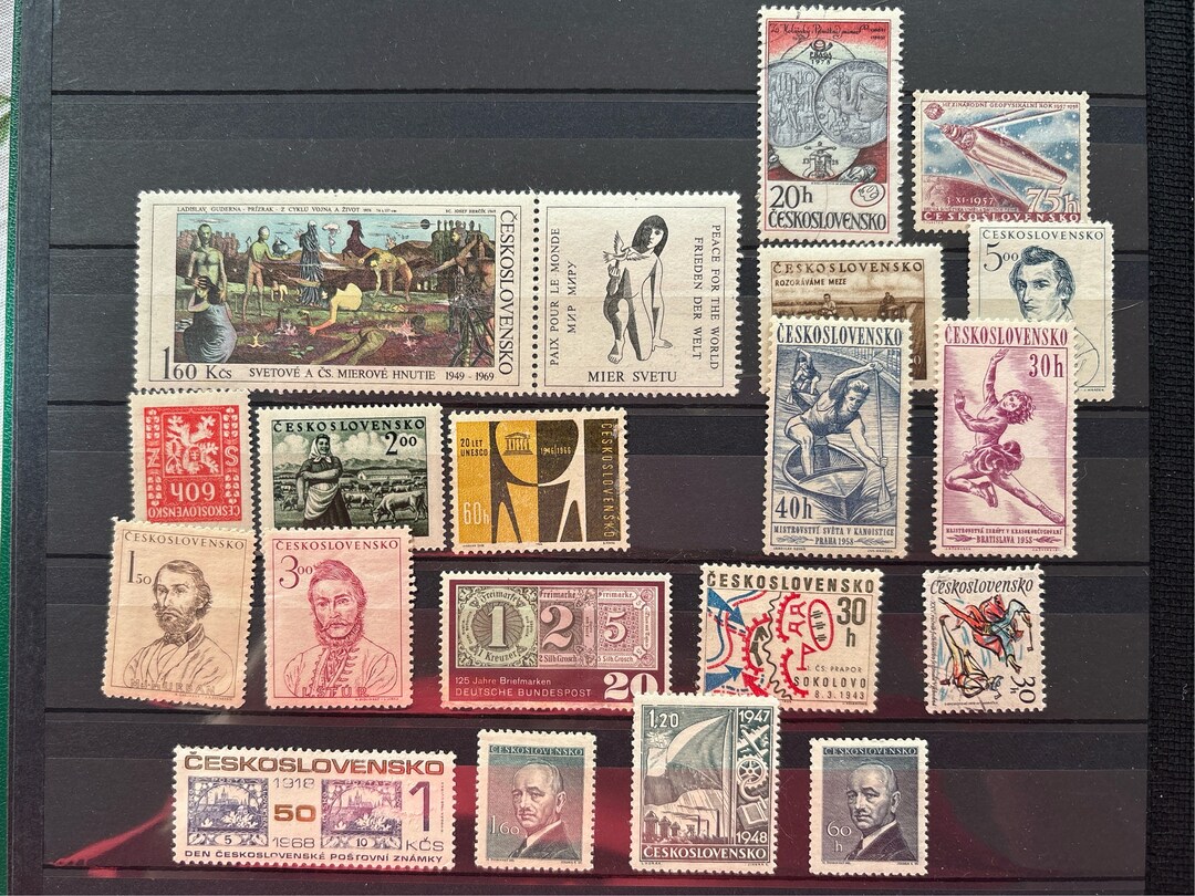 Ceskoslovensko Post, 19 Old Czech Postage Stamps NEW, Unused for ...