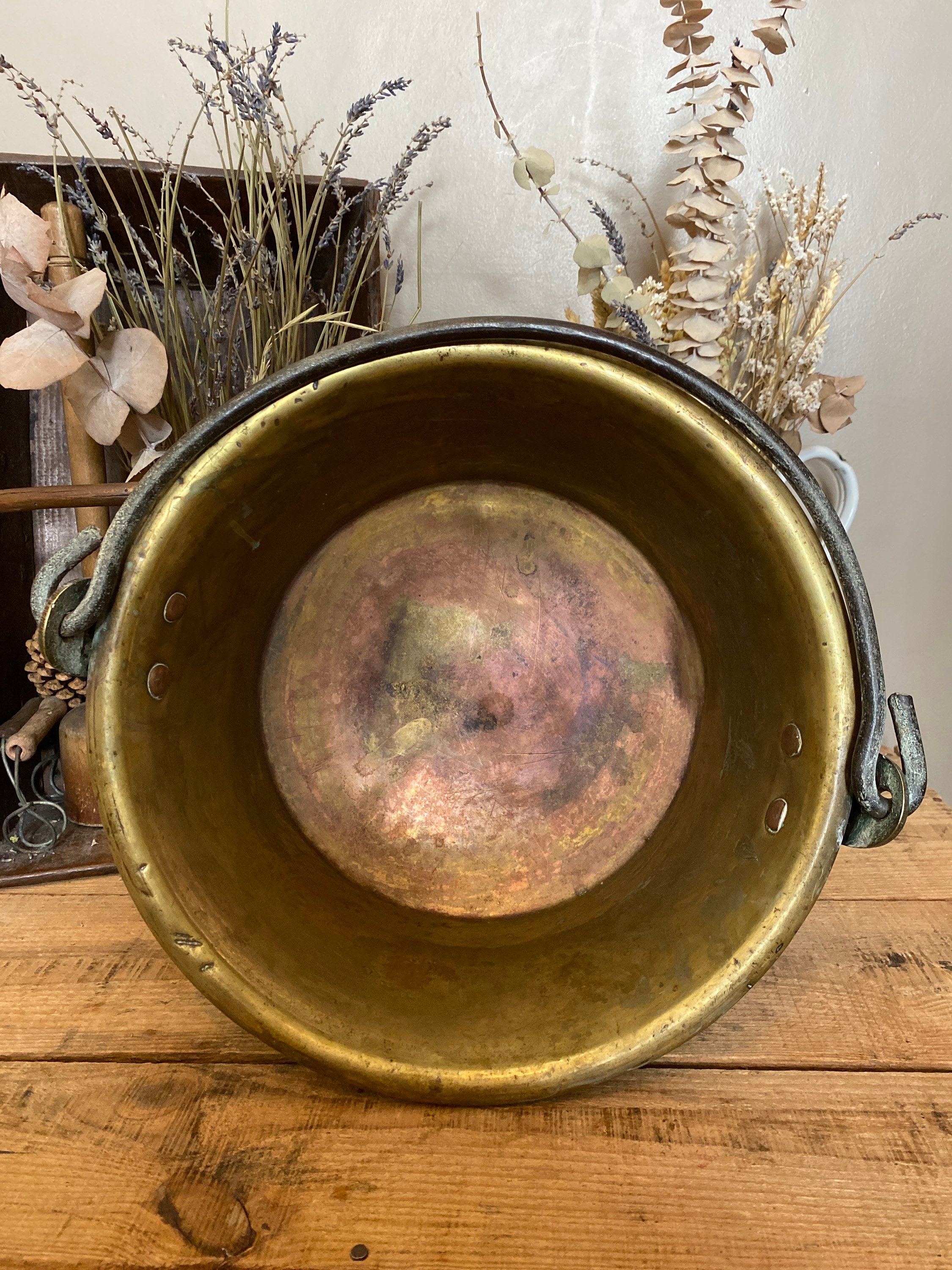 Vintage Copper Brass Cauldron French Antique Pan Cauldron | Etsy