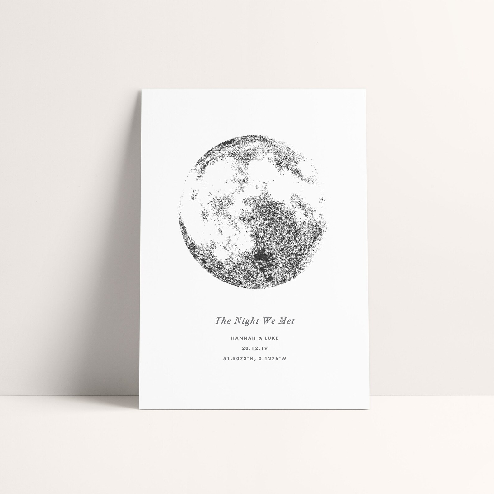 Custom Moon Phase Art Print Anniversary the Night We Met - Etsy