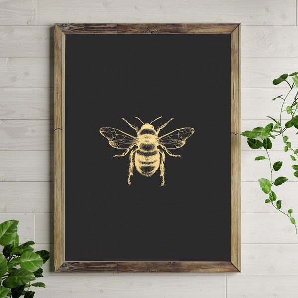 Bumble Bee Print - Etsy UK