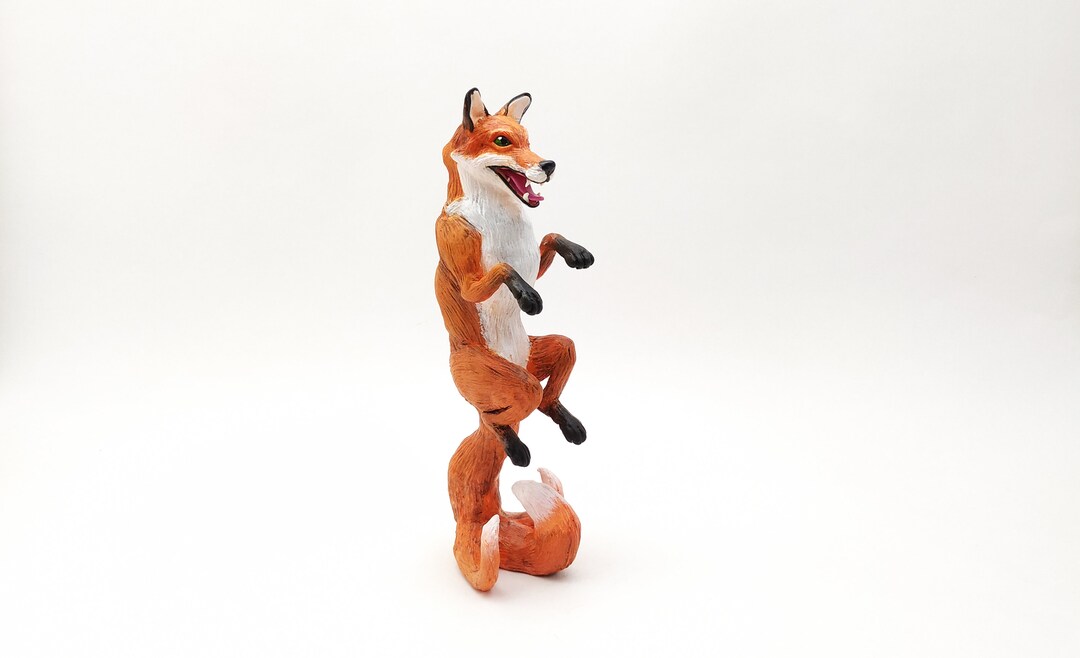Fox Sculpture Woodland Polymer Clay Mythical Creature Handycraft Clay ...