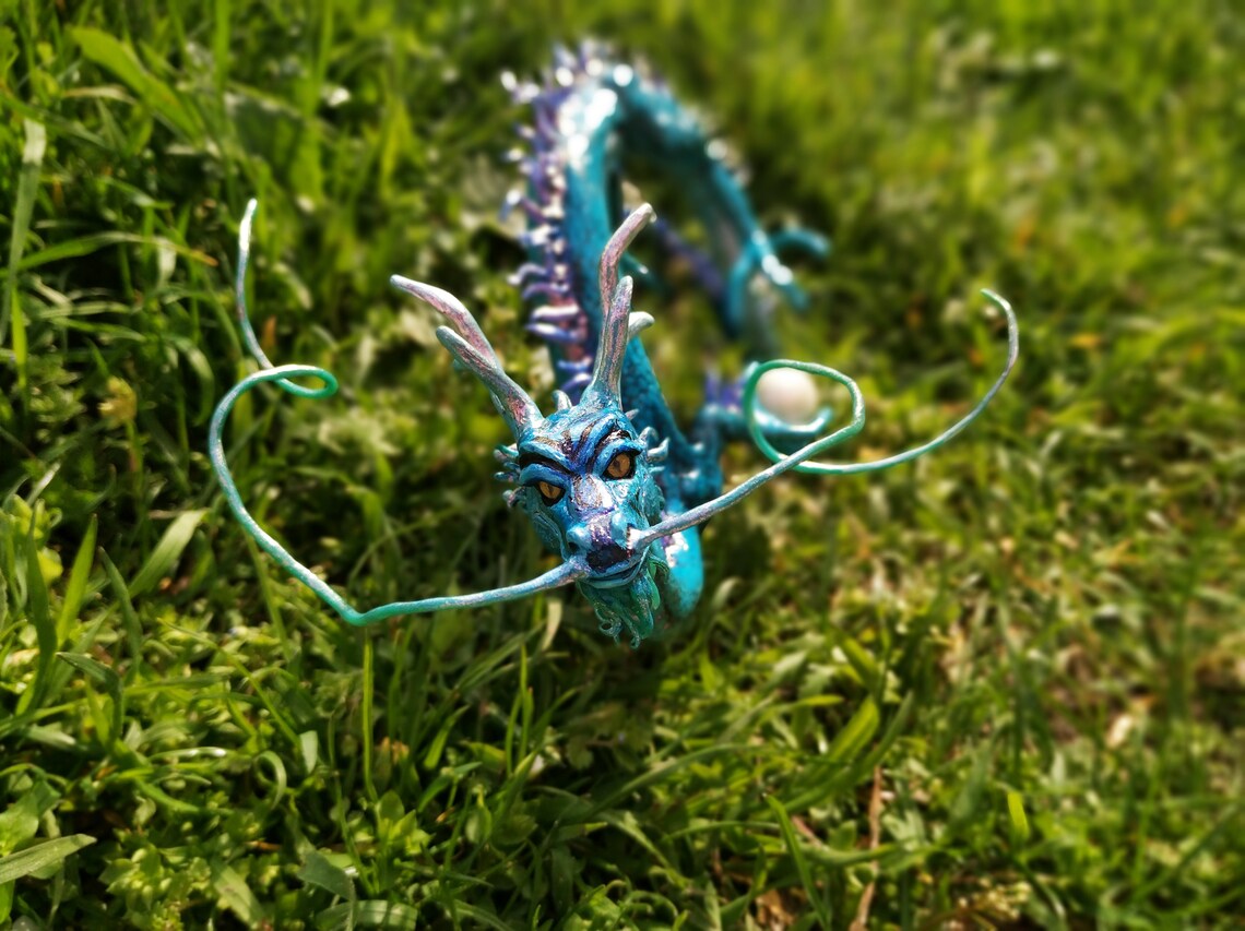 Chinese Dragon Sculpture Polymer Clay Feng-shui Chinese Decor - Etsy