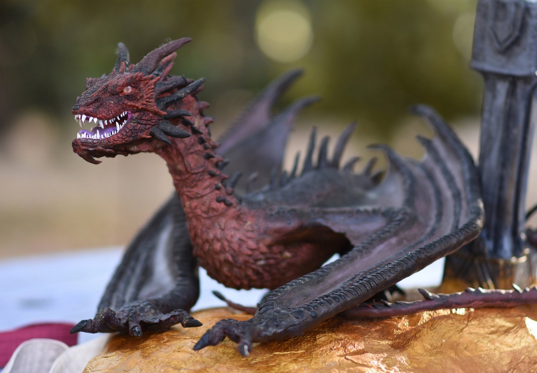 Dragon Polymer Clay Smaug Inspired Sculpture Gift Scandinavian Dragon ...