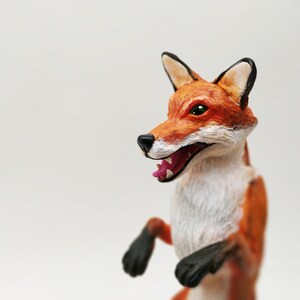 Fox Sculpture Woodland Polymer Clay Mythical Creature Handycraft Clay ...