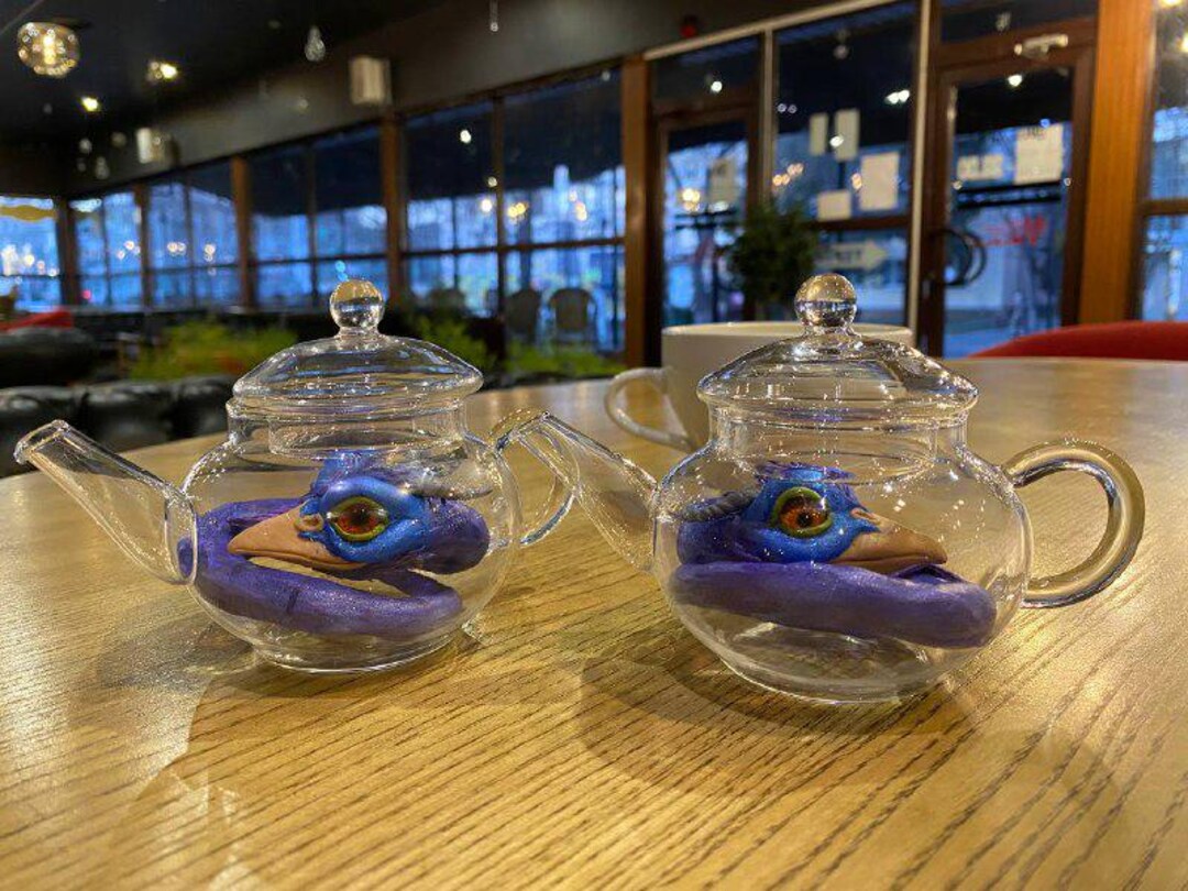 Occamy Inspired Fantastic Creature in a Teapot Glass Teapot Polymer ...