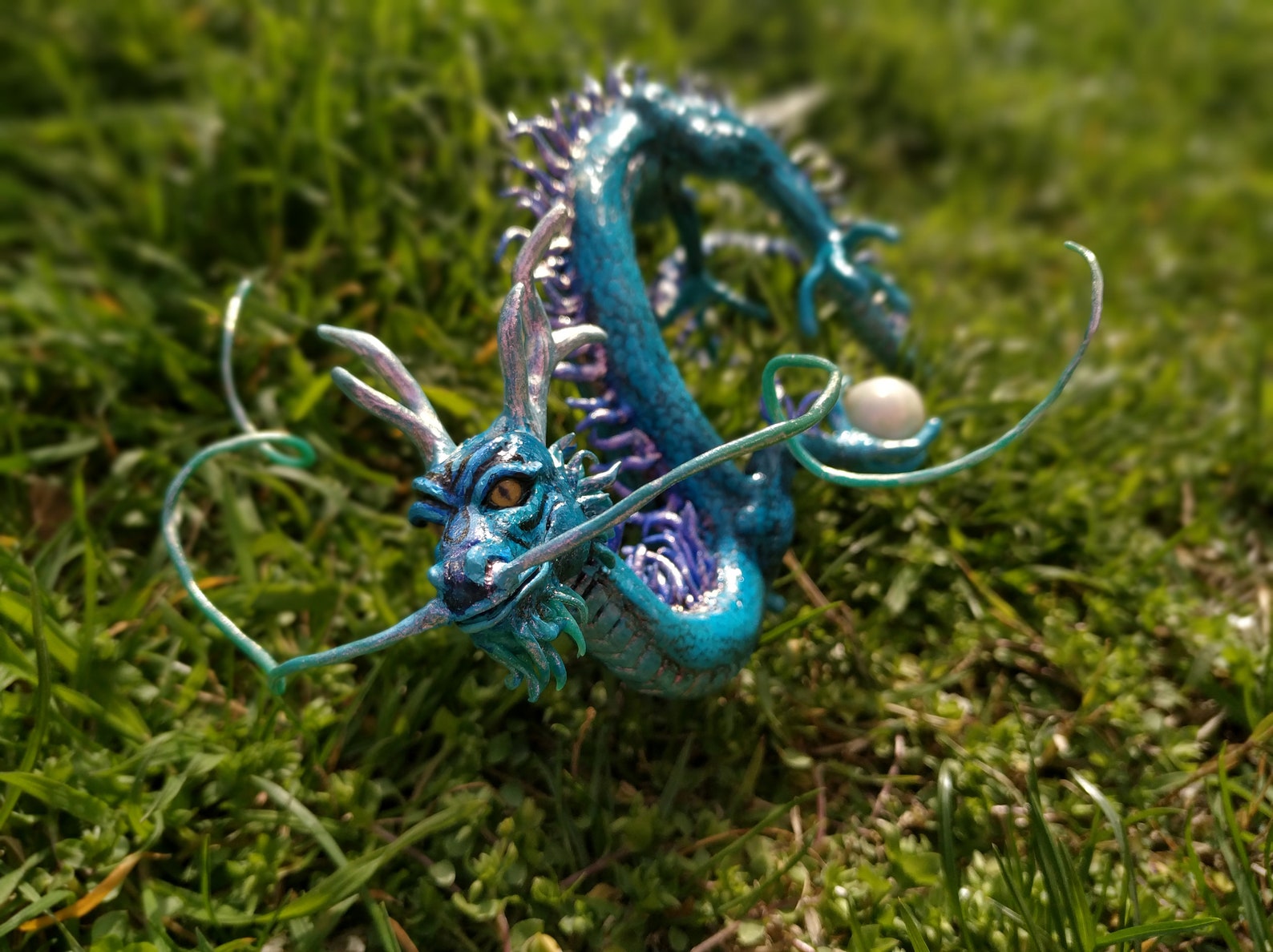 Chinese Dragon Sculpture Polymer Clay Feng-shui Chinese Decor - Etsy