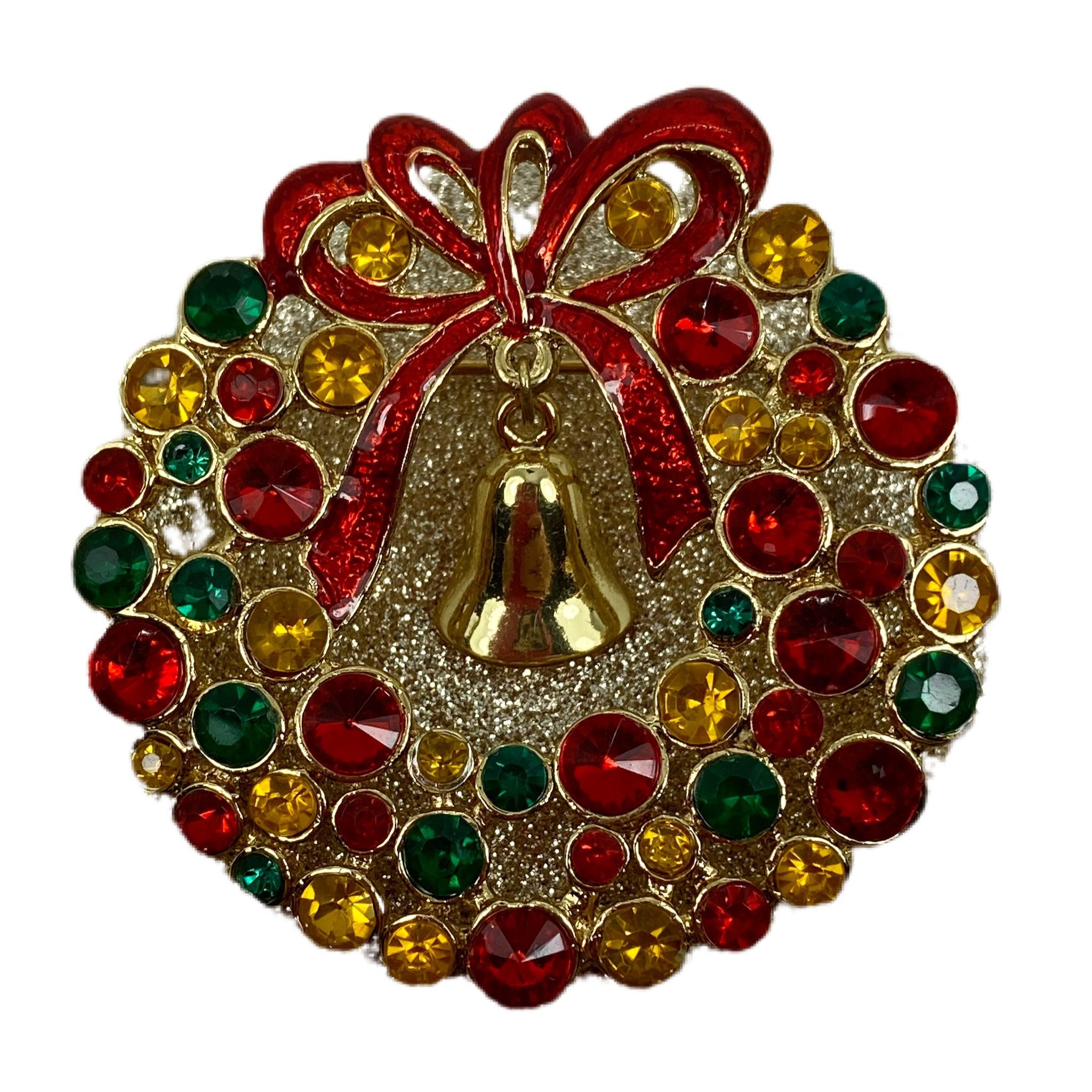 Colorful Vintage Wreath Brooch / Pin Holiday Jewelry | Etsy