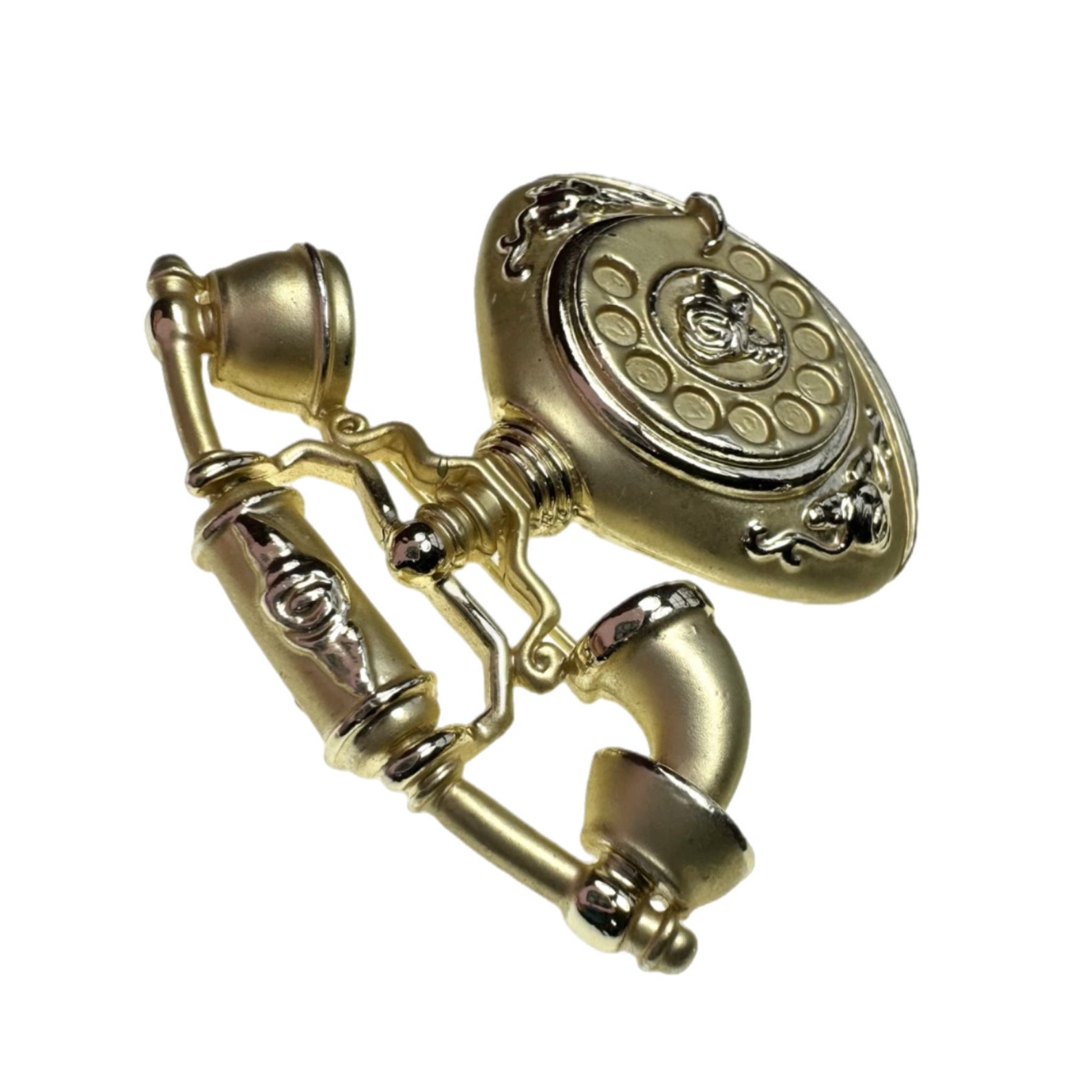 Vintage Telephone Pin / Gold Phone Brooch - Etsy
