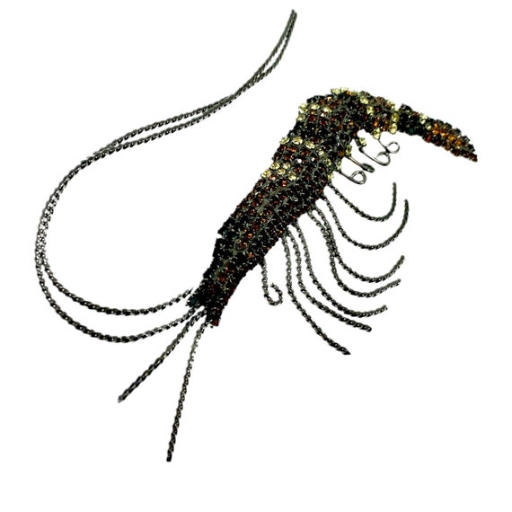 Tiger Prawn Brooch - Shrimp Pin - Bettina von Walhof … - Gem