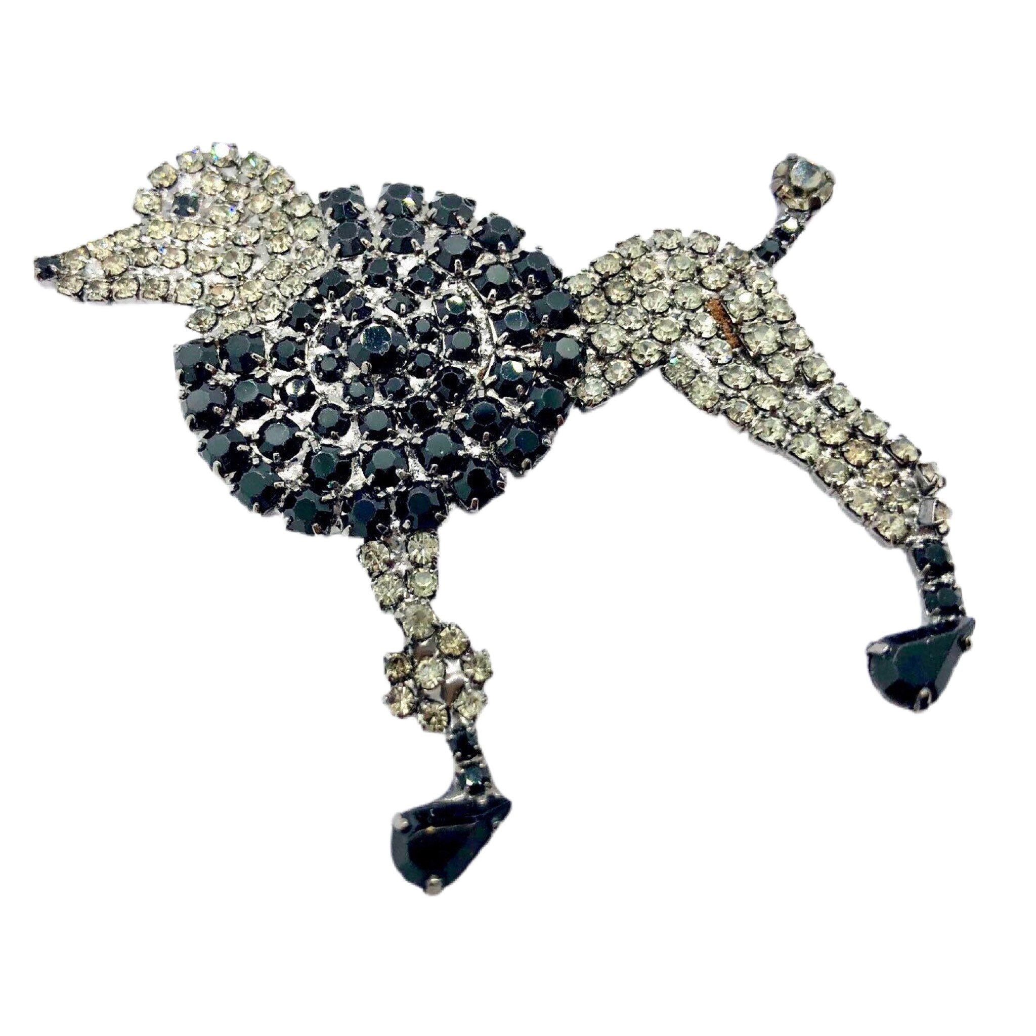 Retro Black & Grey Poodle Brooch Dog Pin | Etsy