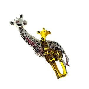 Cute Giraffe Brooch / Mother & Baby Giraffes Pin - Etsy