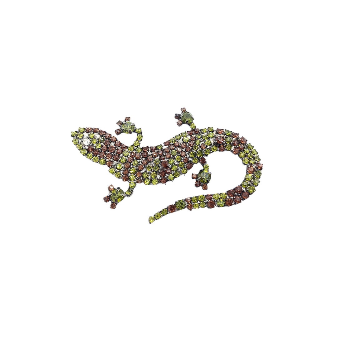 Rhinestone Salamander Pin - Signed - Reptile - Crystal Rhinestone ...