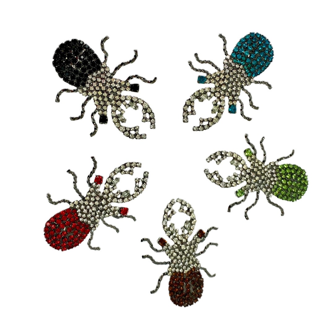 Stag Beetle Pin / Insect Jewelry / Rhinestone Bug Brooch - Etsy UK