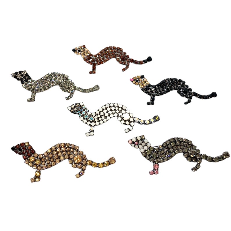 Rhinestone Ferret Pin - Several Color Choices - Etsy