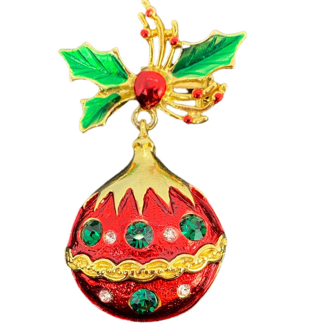 Christmas Ornament Pin / Vintage Holiday Pin - Etsy