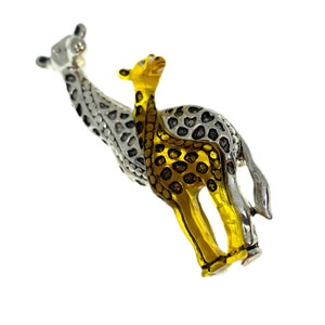 Cute Giraffe Brooch / Mother & Baby Giraffes Pin - Etsy