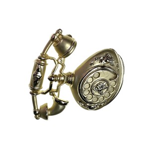 Vintage Telephone Pin / Gold Phone Brooch - Etsy