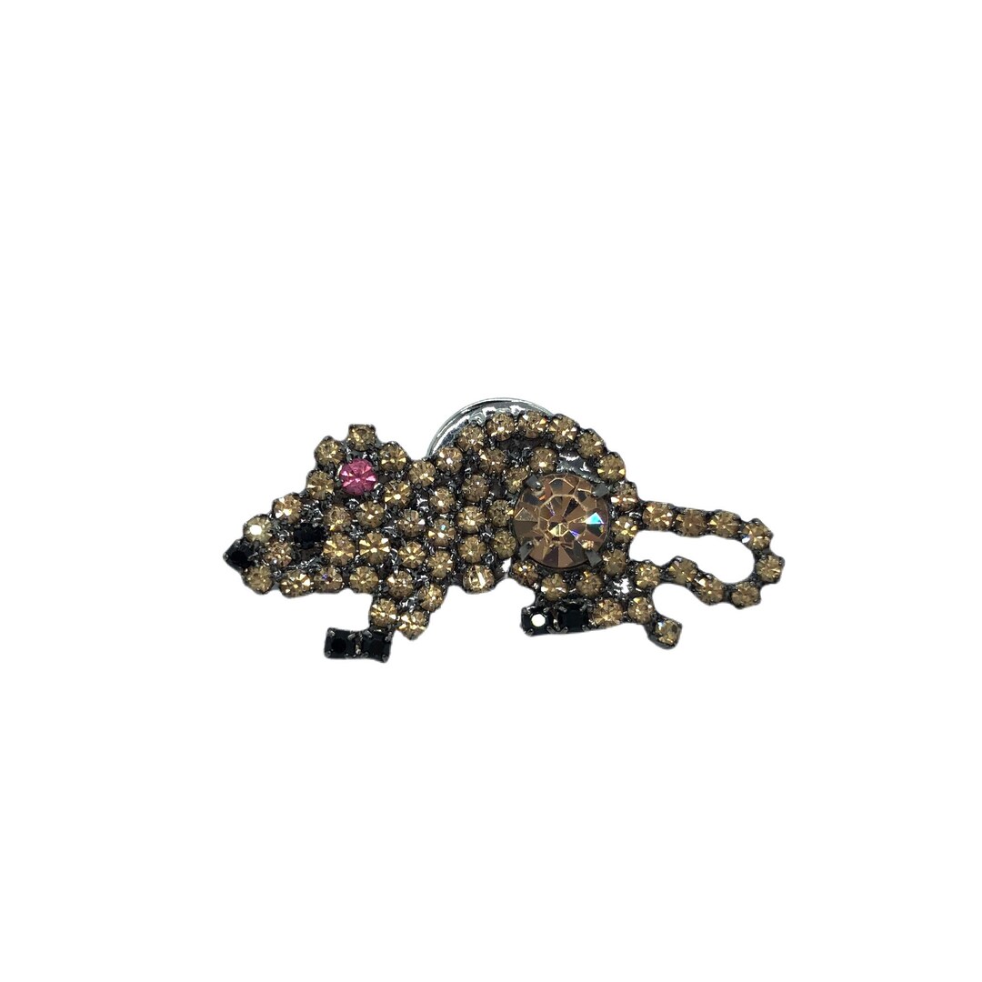Tiny Rat Pin / Rhinestone Rodent Jewelry - Etsy