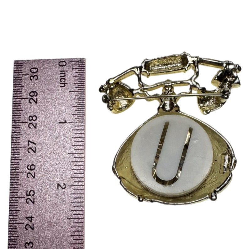 Vintage Telephone Pin / Gold Phone Brooch - Etsy