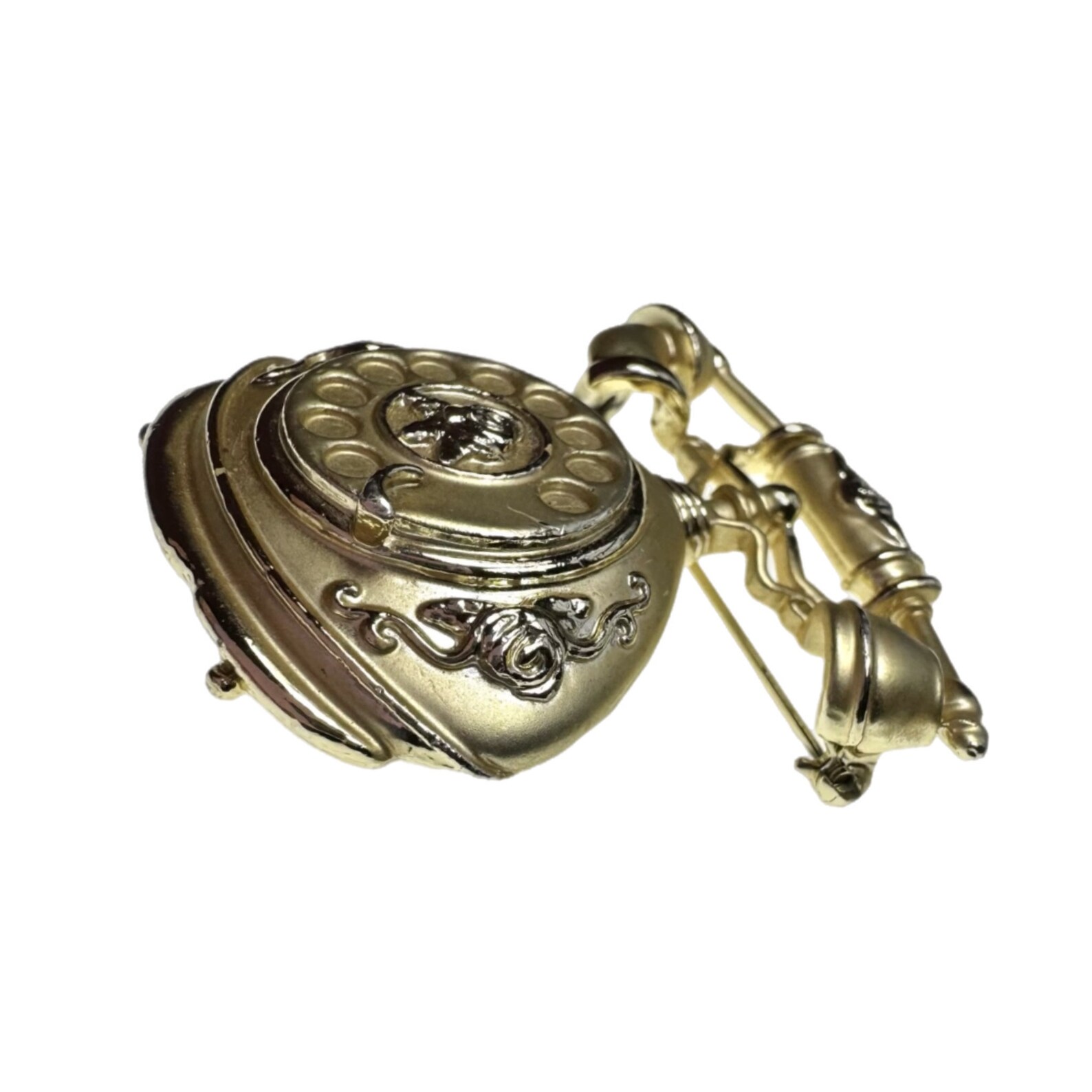Vintage Telephone Pin / Gold Phone Brooch - Etsy