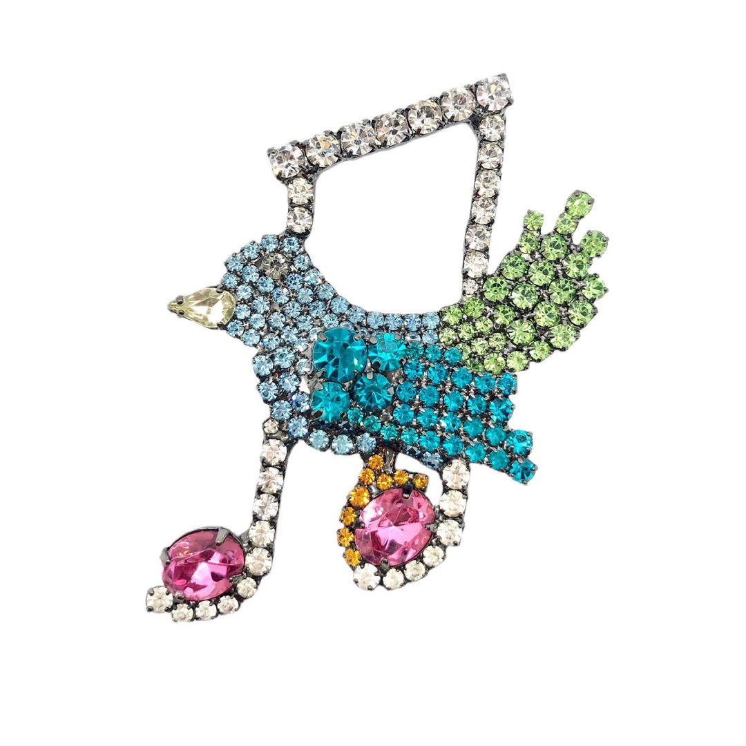 Rhinestone Bluebird Brooch / Musical Note - Tattoo Flash - Rockabilly ...