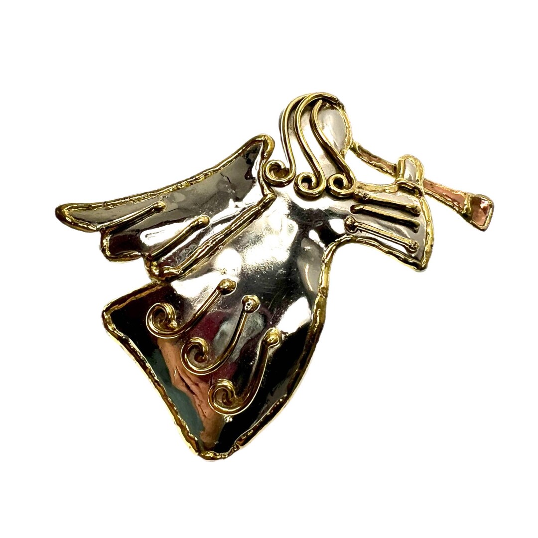 Silver Angel Brooch / Pendant -vintage Christmas Jewelry - Etsy