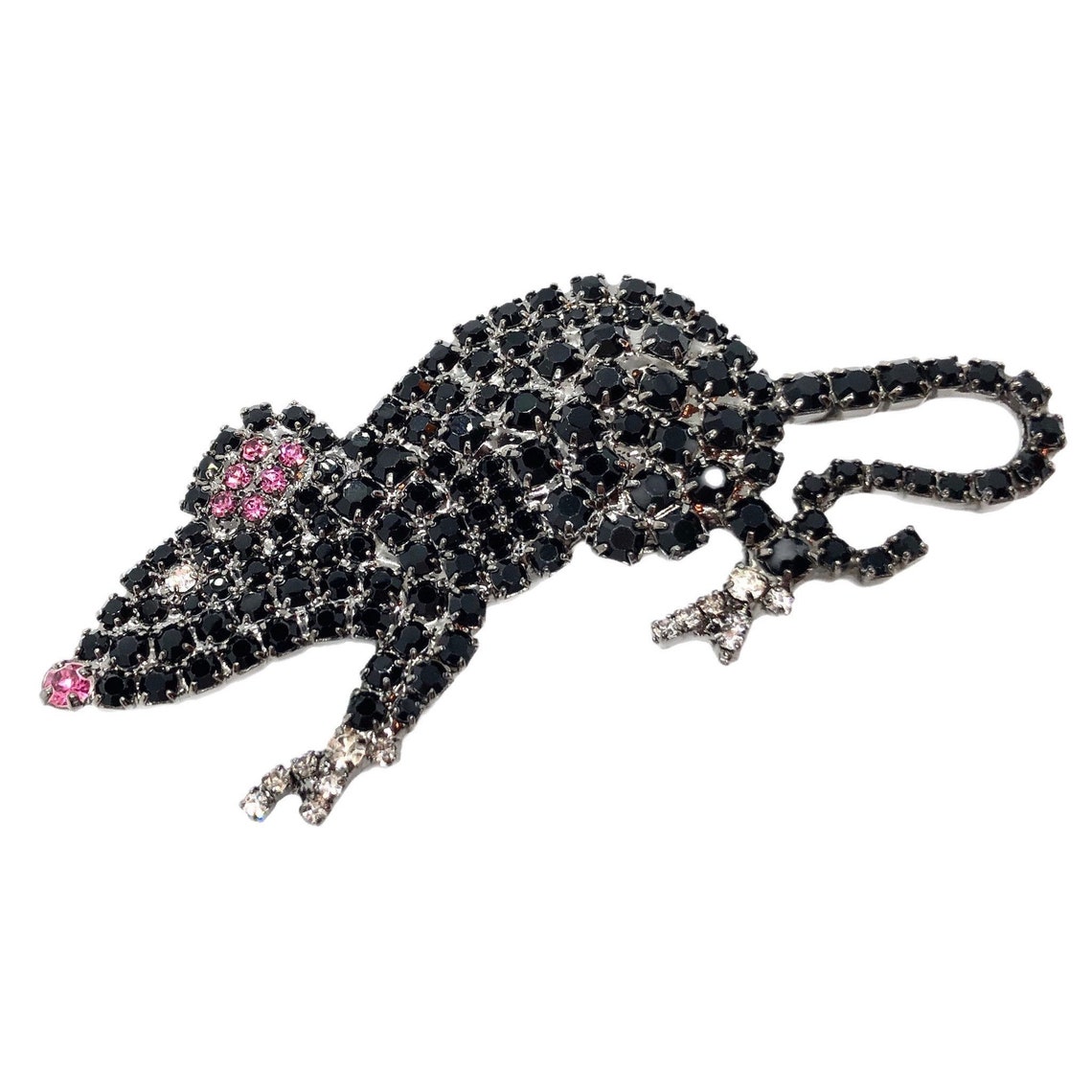 Rhinestone Rat Brooch - Squeaky Lil' Ratty Pin - Etsy