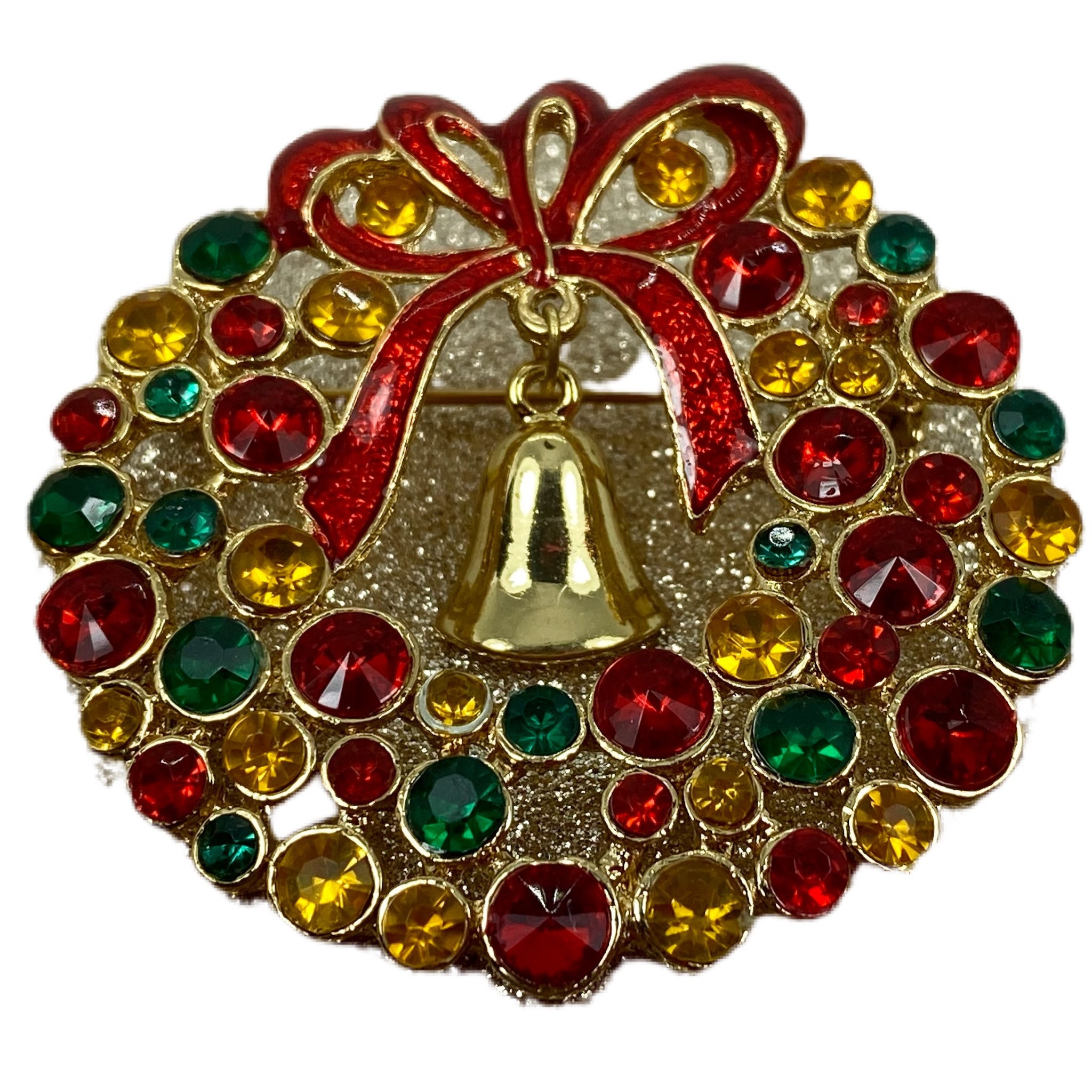 Colorful Vintage Wreath Brooch / Pin Holiday Jewelry | Etsy