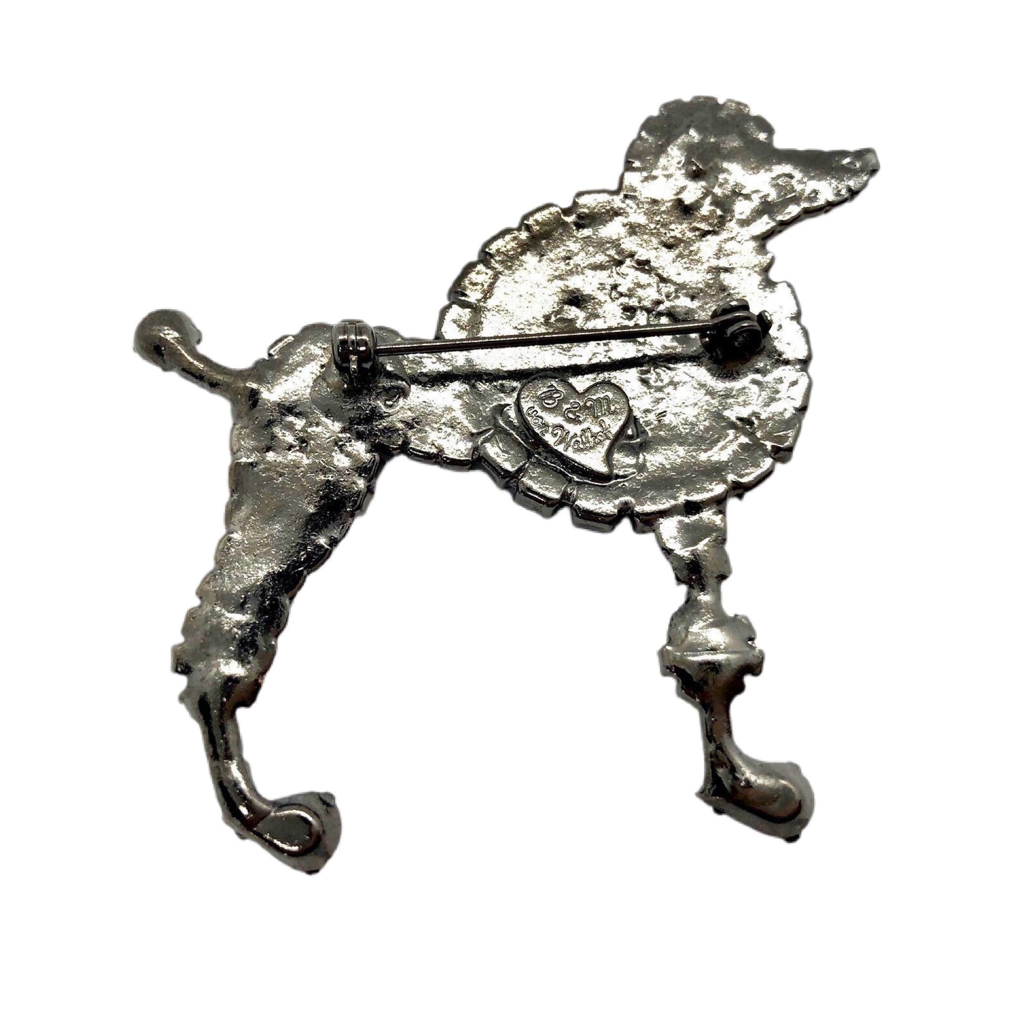 Retro Black & Grey Poodle Brooch Dog Pin | Etsy