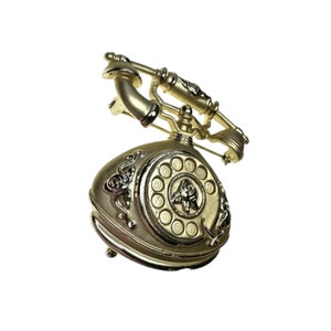 Vintage Telephone Pin / Gold Phone Brooch - Etsy