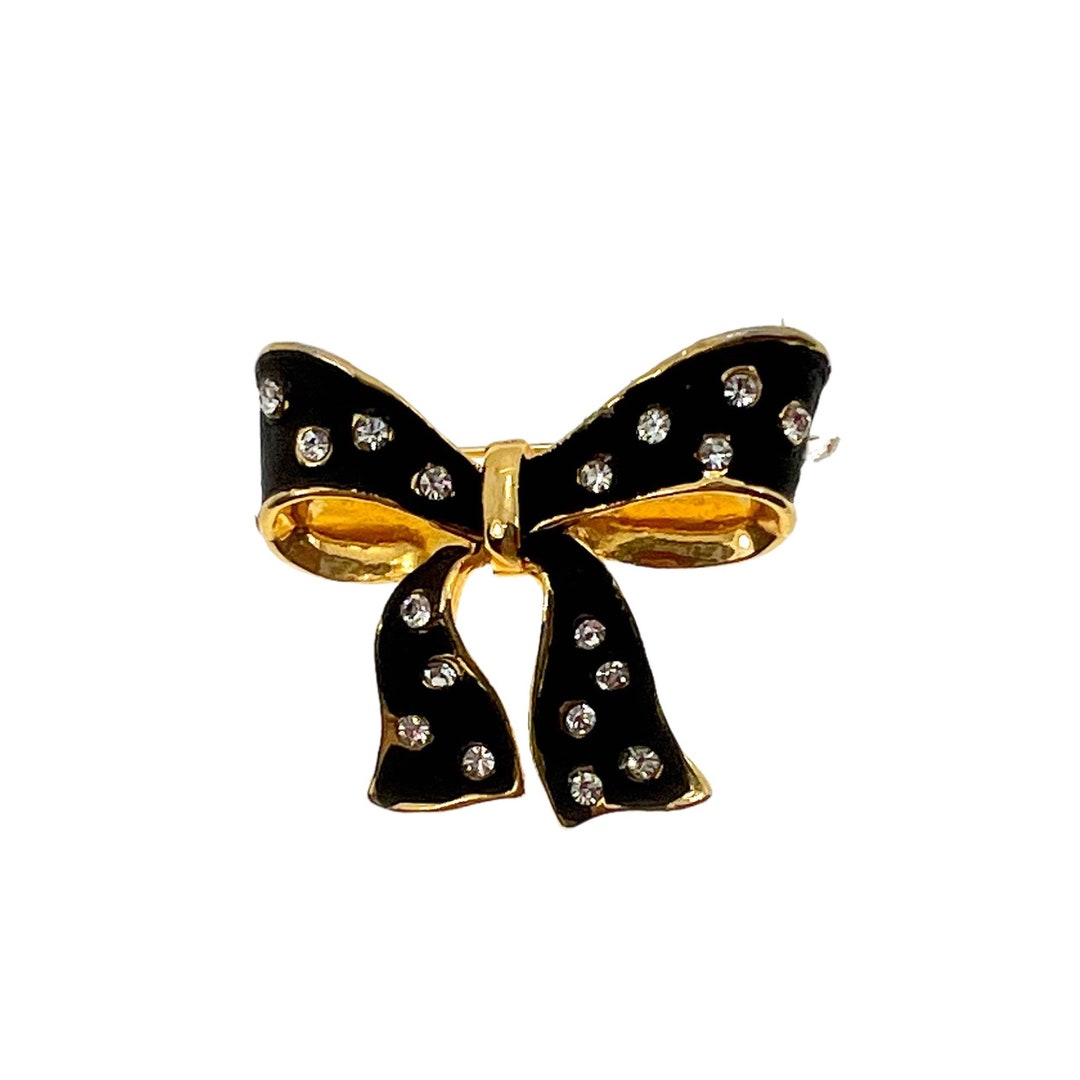 Black Bow Pin / Vintage 80s Retro Jewelry - Etsy
