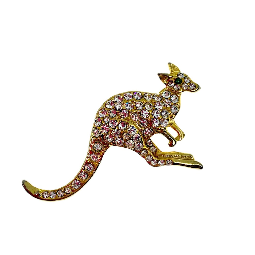 Rhinestone Kangaroo Pin / Vintage Jewelry - Etsy