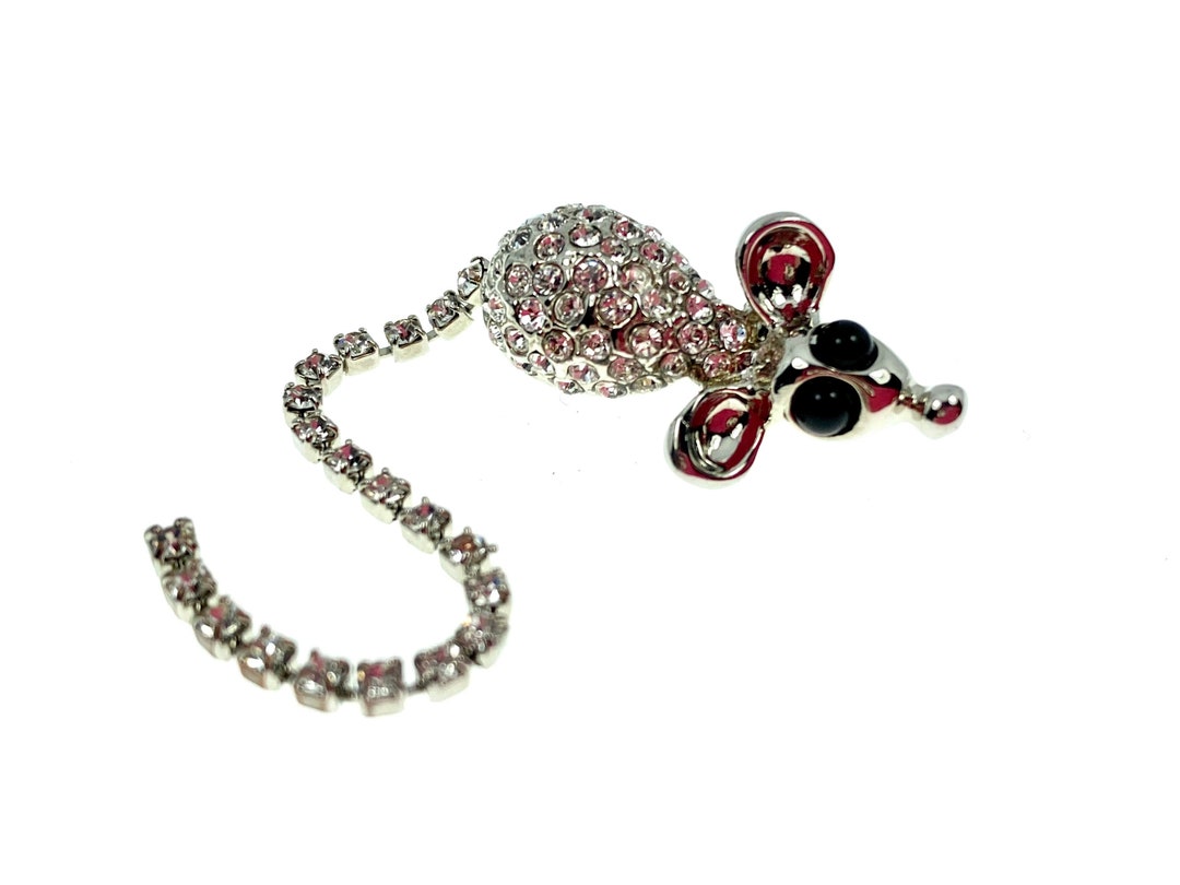 Rhinestone Mouse Pin / Rodent Jewelry - Etsy