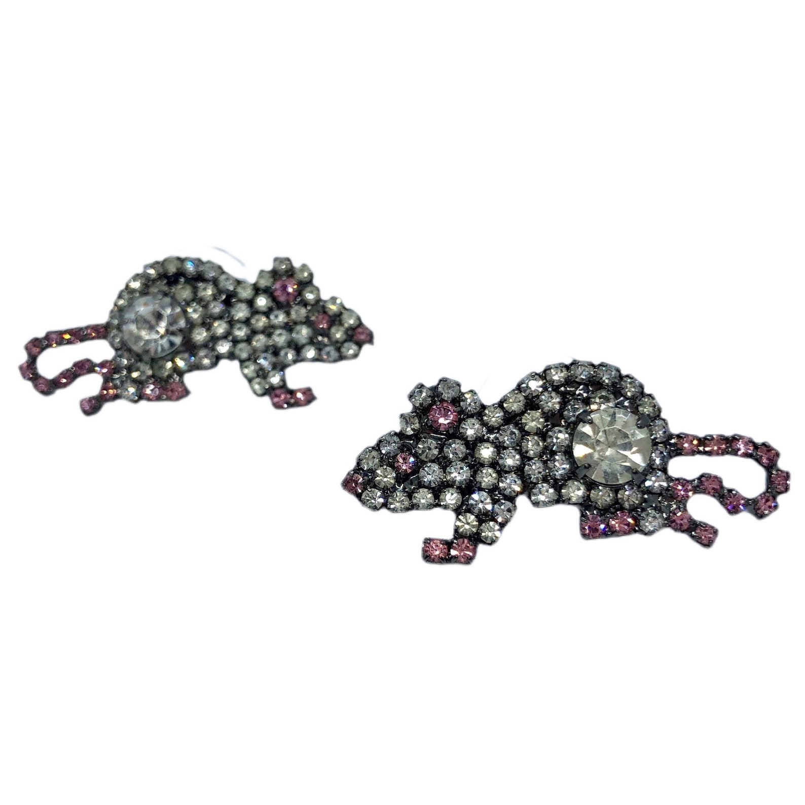 Sparkly Rat Earrings / Rhinestone Rodent Pin | Etsy