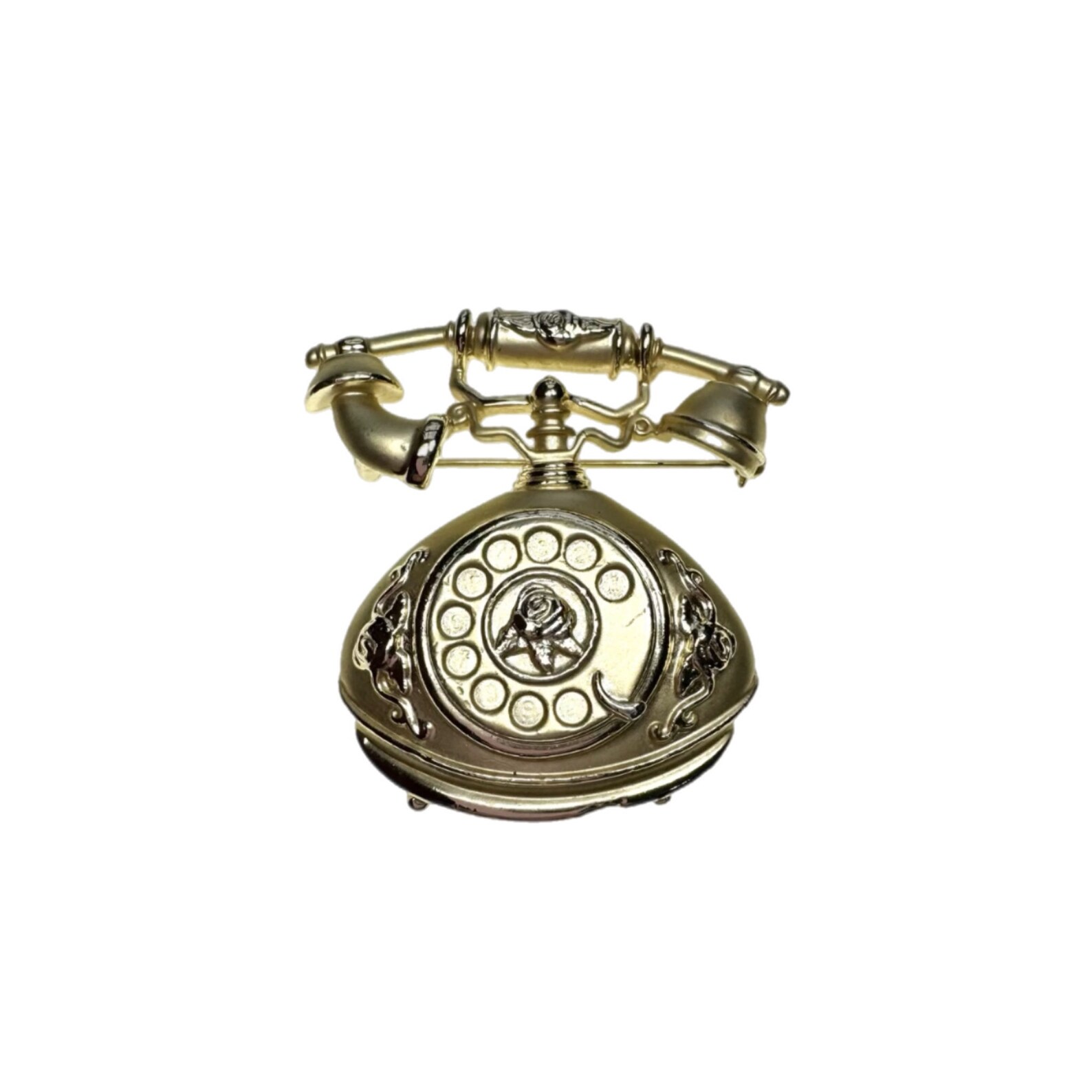 Vintage Telephone Pin / Gold Phone Brooch - Etsy