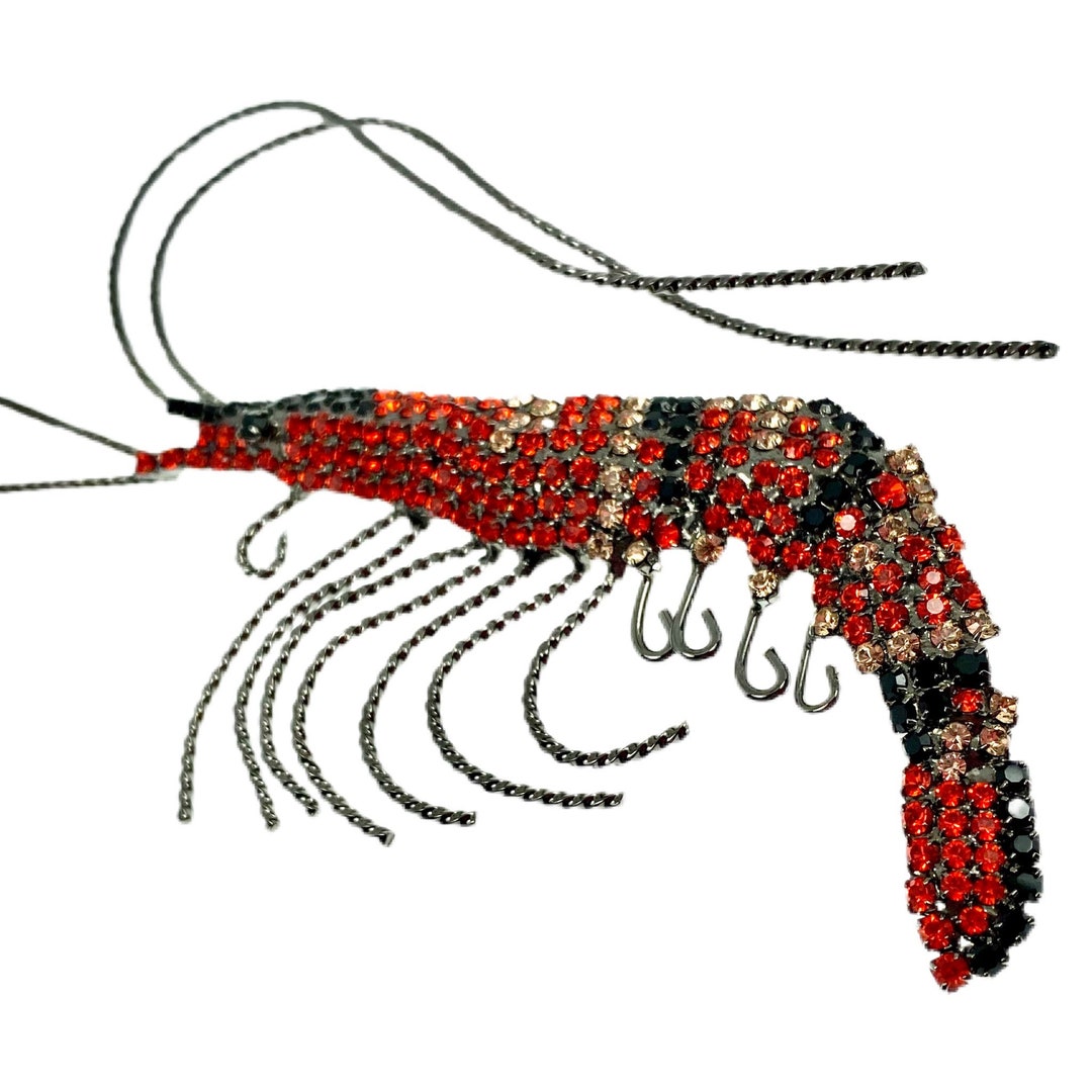 Tiger Shrimp Brooch Prawn Marine Life Rare Bettina Von Walhof - Etsy