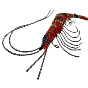 Tiger Shrimp Brooch Prawn Marine Life Rare Bettina Von Walhof - Etsy